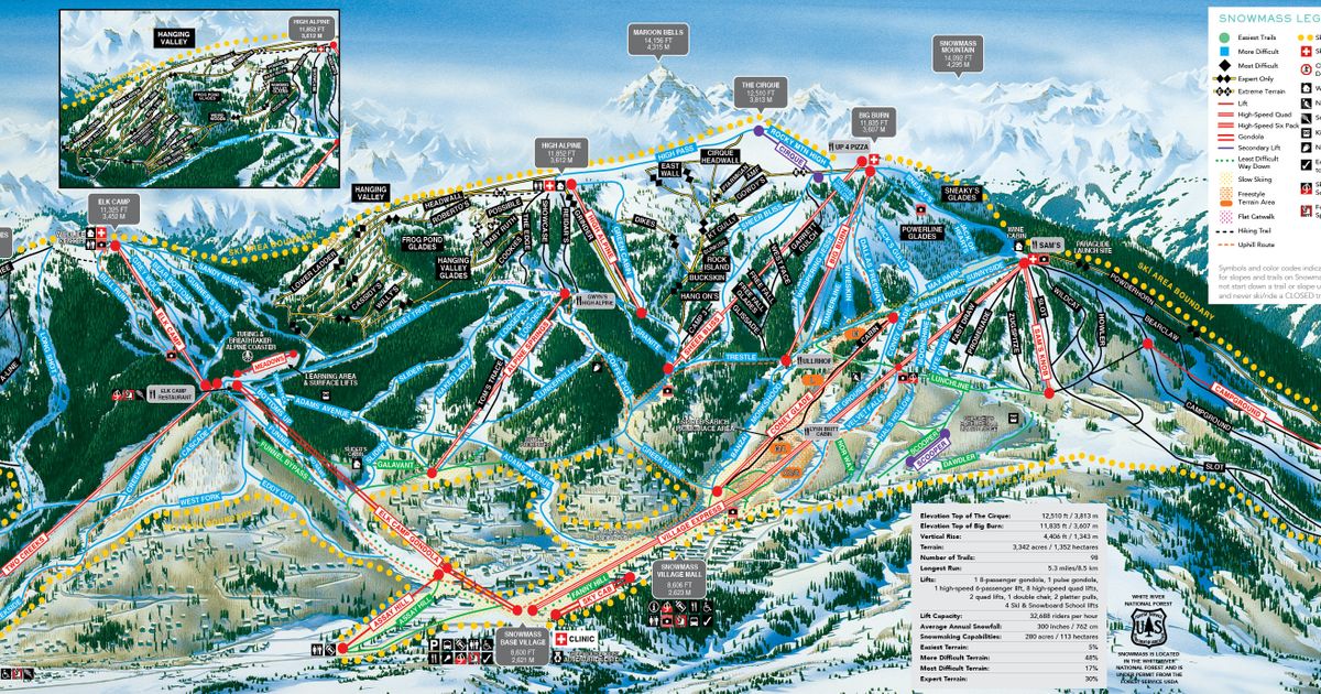 Aspen Snowmass Piste Map | Ski Maps & Resort Info | PistePro