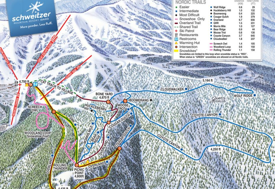 Schweitzer Ski Map | Resort Info & Videos | PistePro