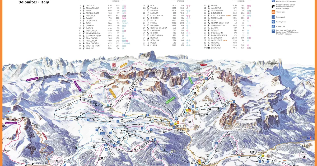 La Villa Piste Map | Ski Maps & Resort Info | PistePro