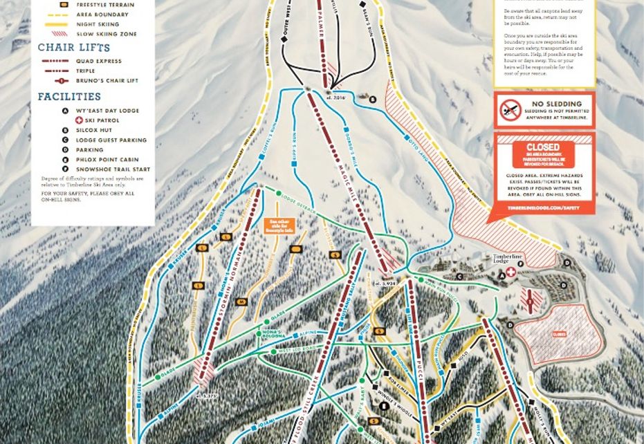 Timberline Lodge Ski Map | Resort Info & Videos | PistePro