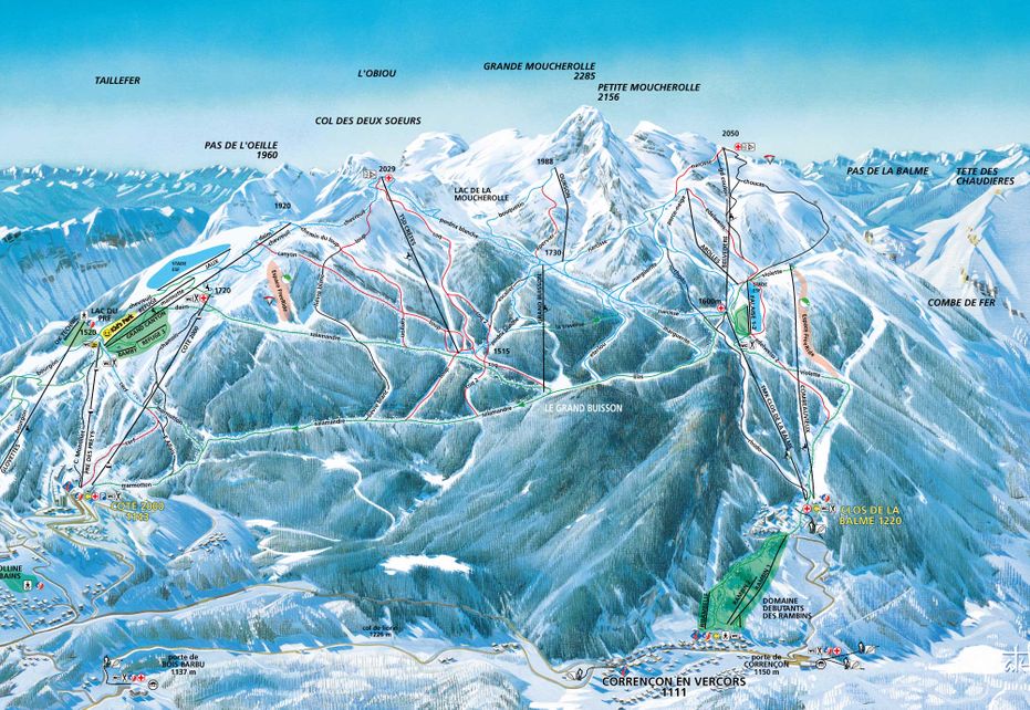 Corrençon en Vercors Piste Map | Ski Maps & Resort Info | PistePro