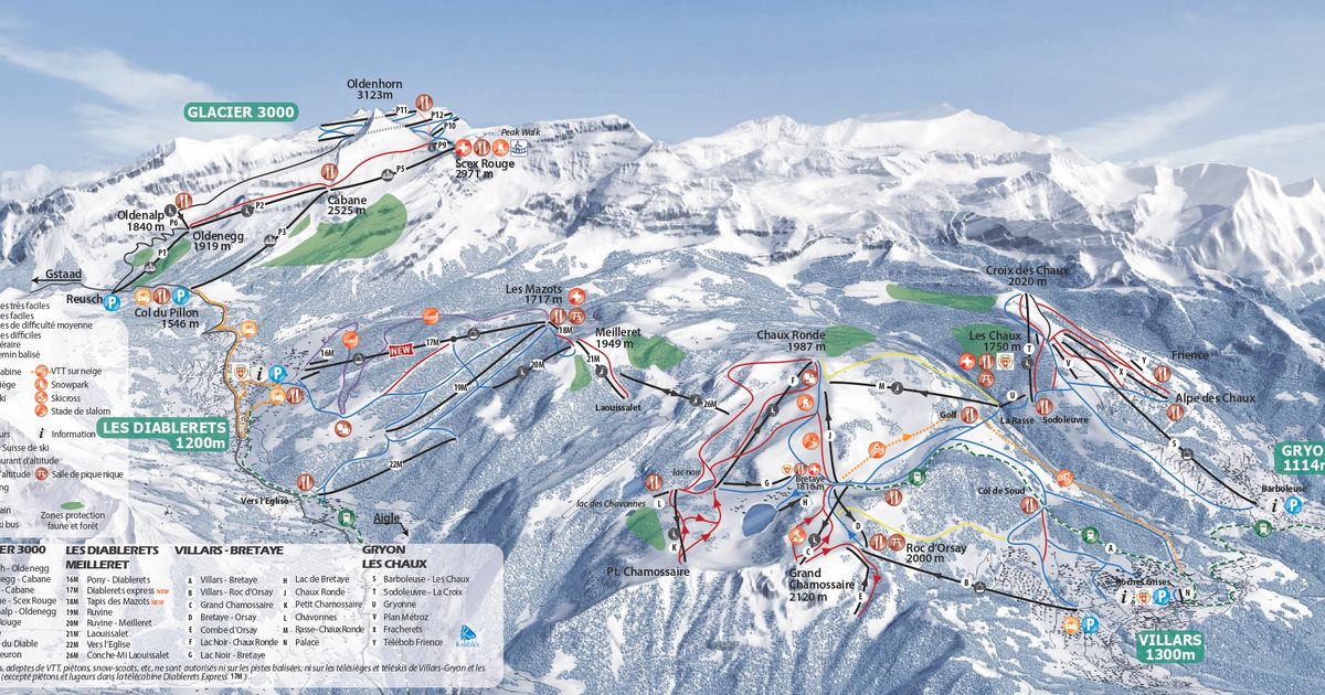 Villars Piste Map | Ski Maps & Resort Info | PistePro