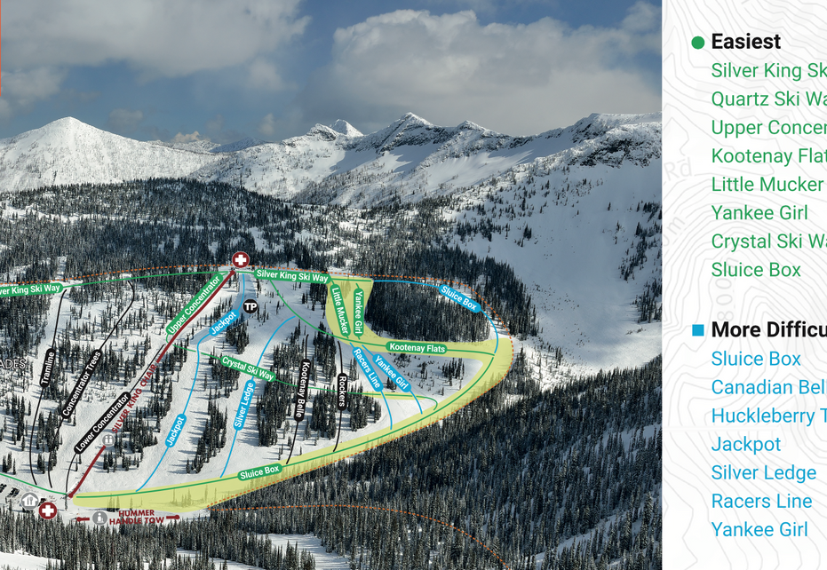 Whitewater Ski Resort Ski Map | Resort Info & Videos | PistePro
