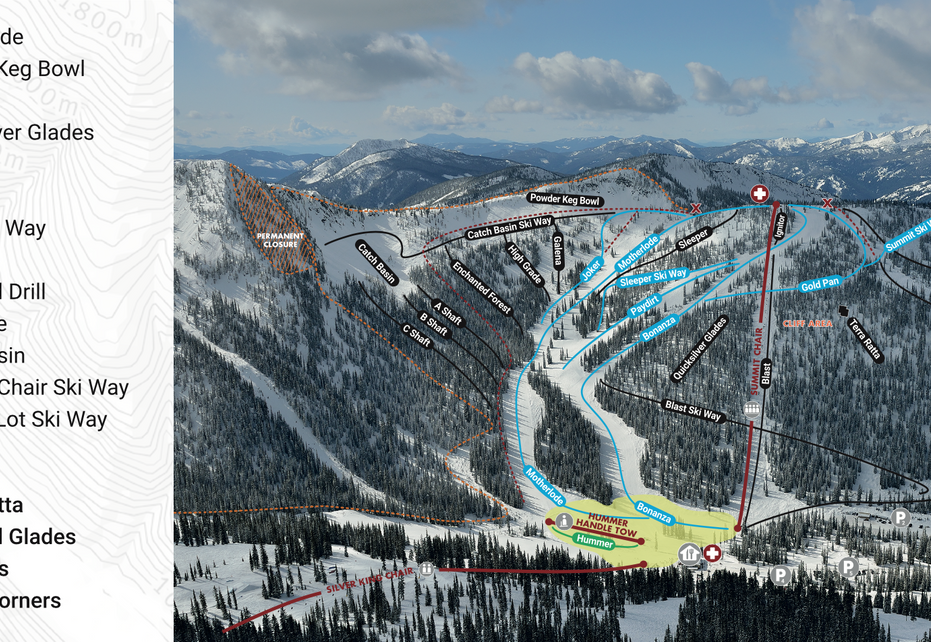 Whitewater Ski Resort Ski Map | Resort Info & Videos | PistePro