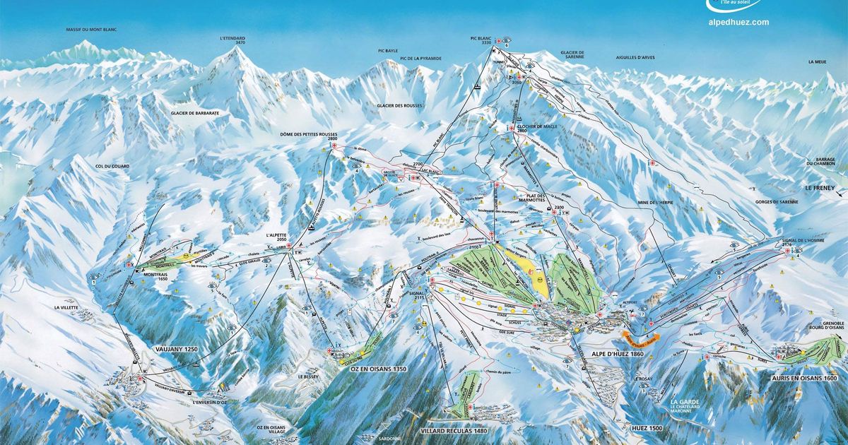 Oz en Oisans Piste Map | Ski Maps & Resort Info | PistePro