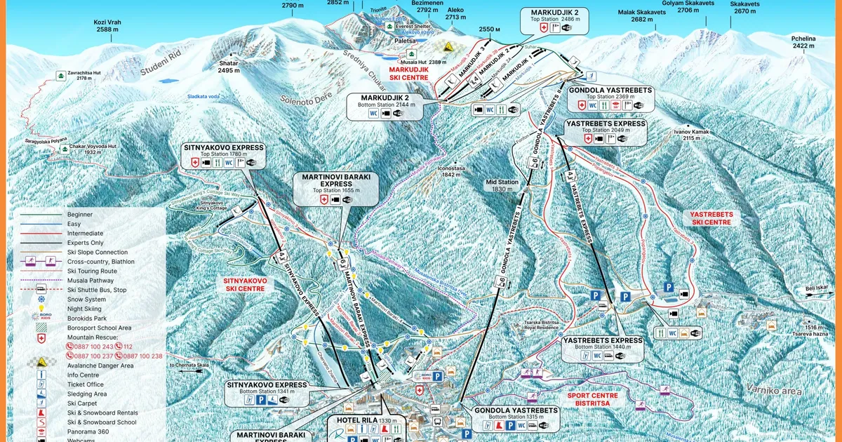 Borovets Piste Map | Ski Maps & Resort Info | PistePro