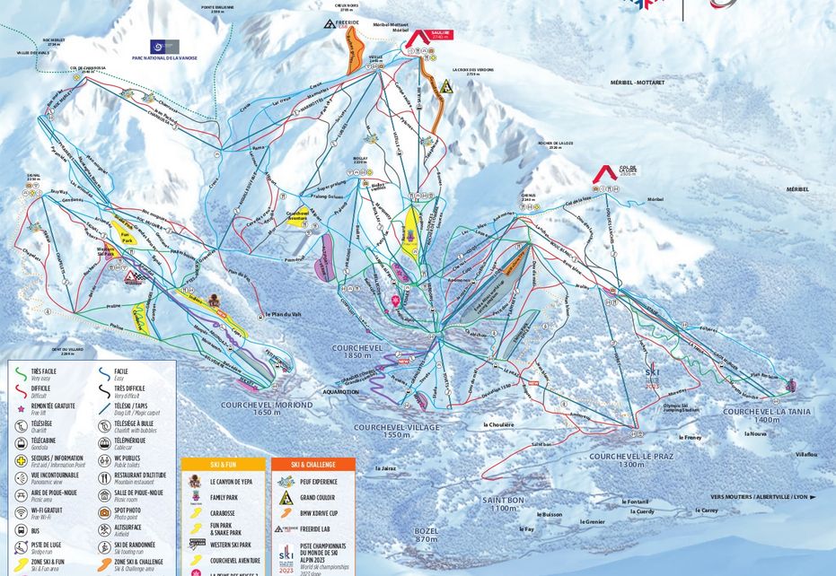 Courchevel 1850 Piste Map | Ski Maps & Resort Info | PistePro