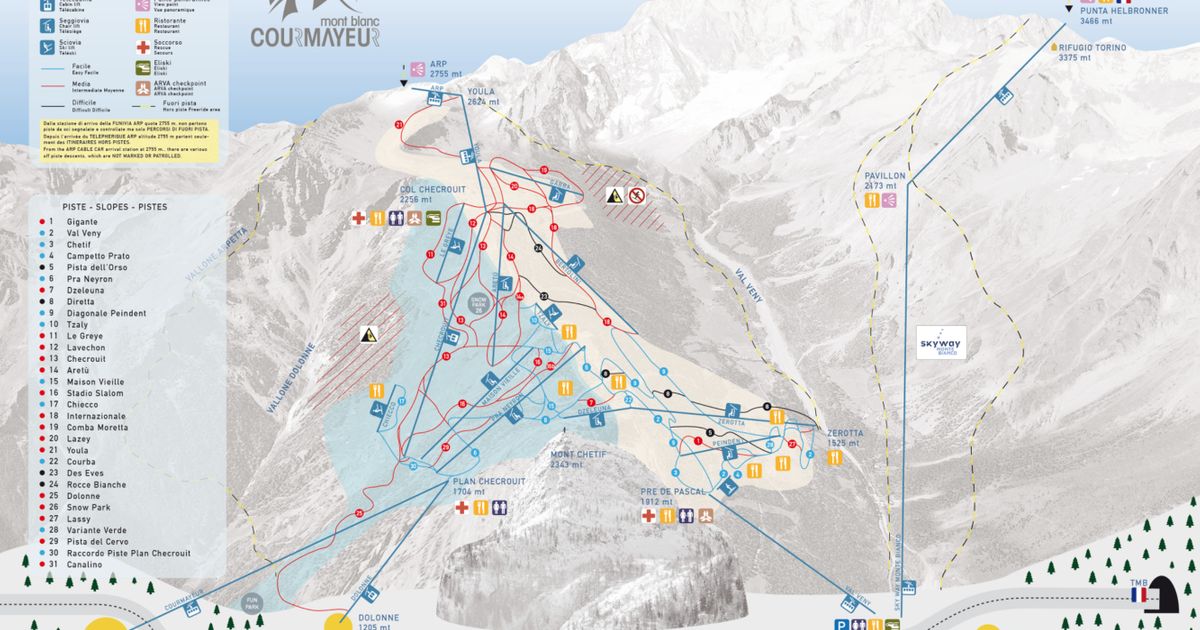 Courmayeur Piste Map | Ski Maps & Resort Info | PistePro