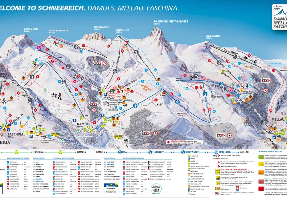 Mellau Piste Map | Ski Maps & Resort Info | PistePro