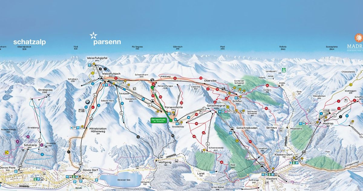Klosters Piste Map | Ski Maps & Resort Info | PistePro