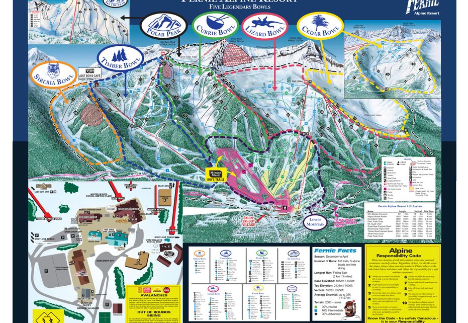 Fernie Ski Trail Map | Ski Maps & Resort Info | PistePro