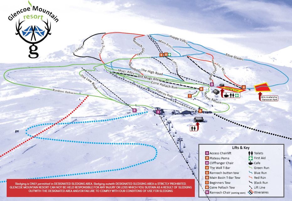 Glencoe Piste Map | Ski Maps & Resort Info | PistePro
