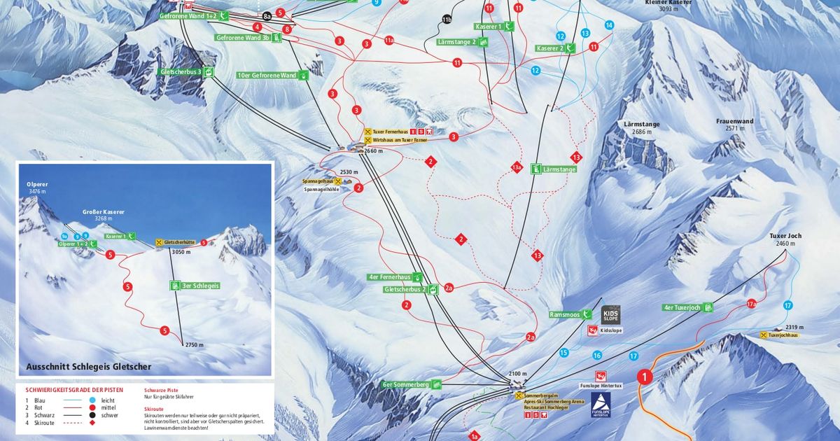 Hintertuxer Glacier Piste Map | Ski Maps & Resort Info | PistePro