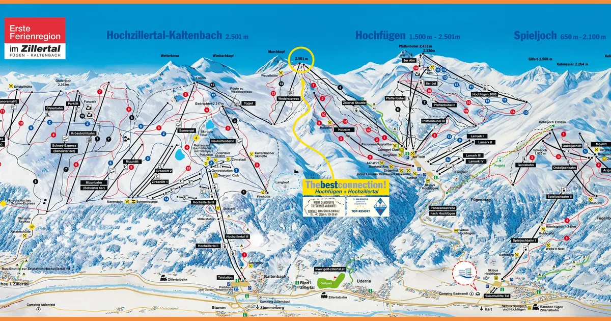 Hochfügen Piste Map | Ski Maps & Resort Info | PistePro