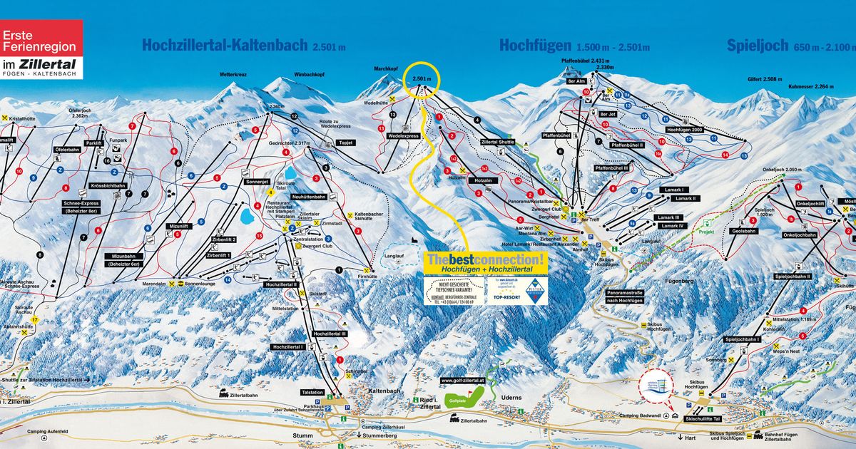 Hochfügen Piste Map | Ski Maps & Resort Info | PistePro
