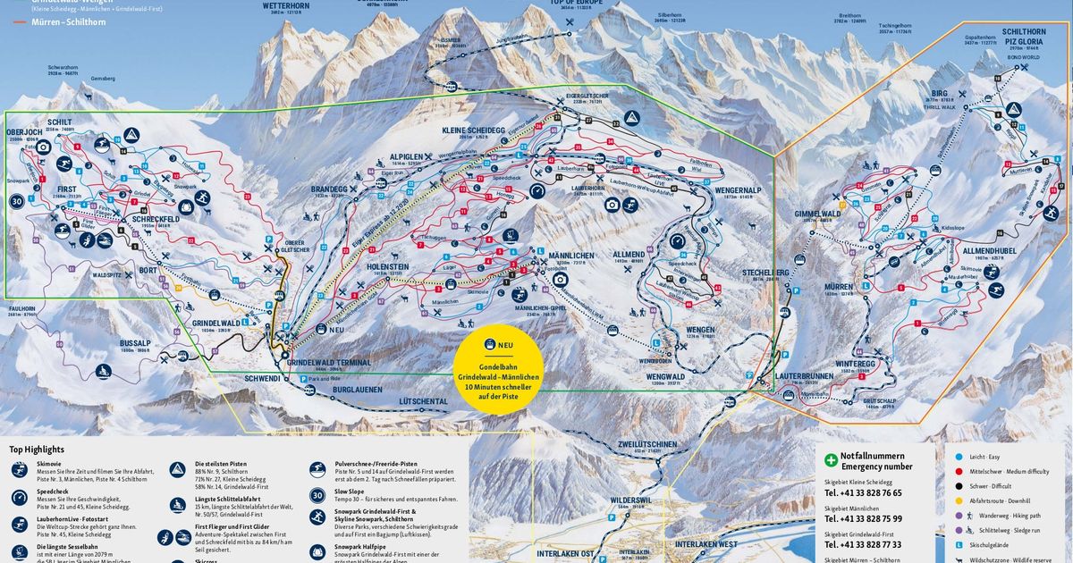Mürren Piste Map | Ski Maps & Resort Info | PistePro