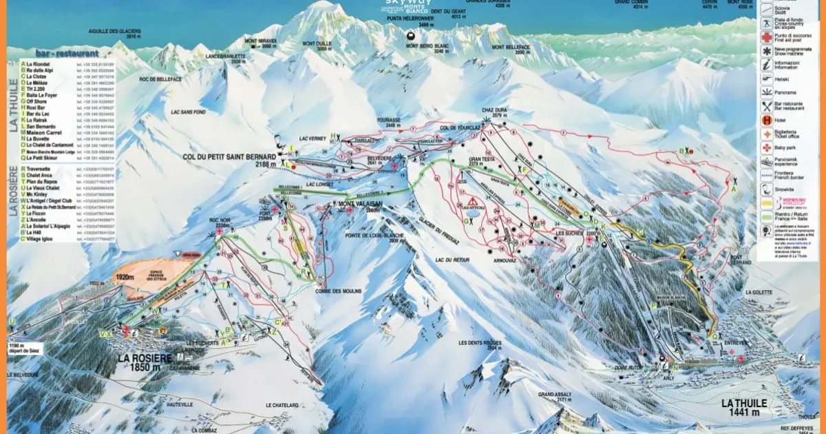 La Thuile Piste Map | Ski Maps & Resort Info | PistePro