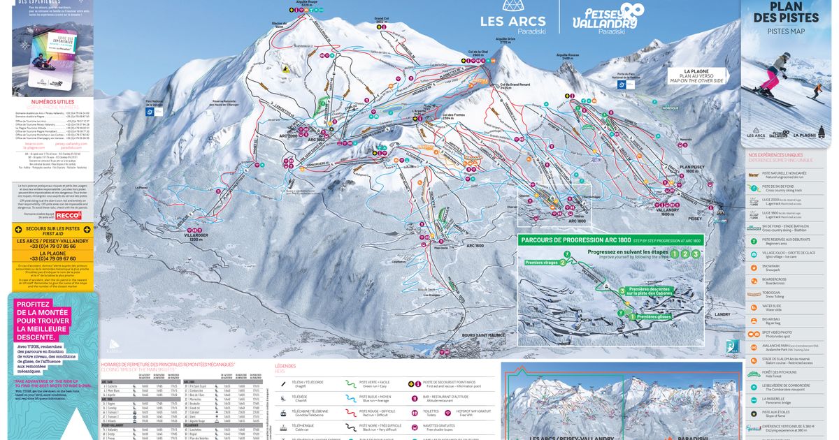 Les Arc 1950 Piste Map | Ski Maps & Resort Info | PistePro