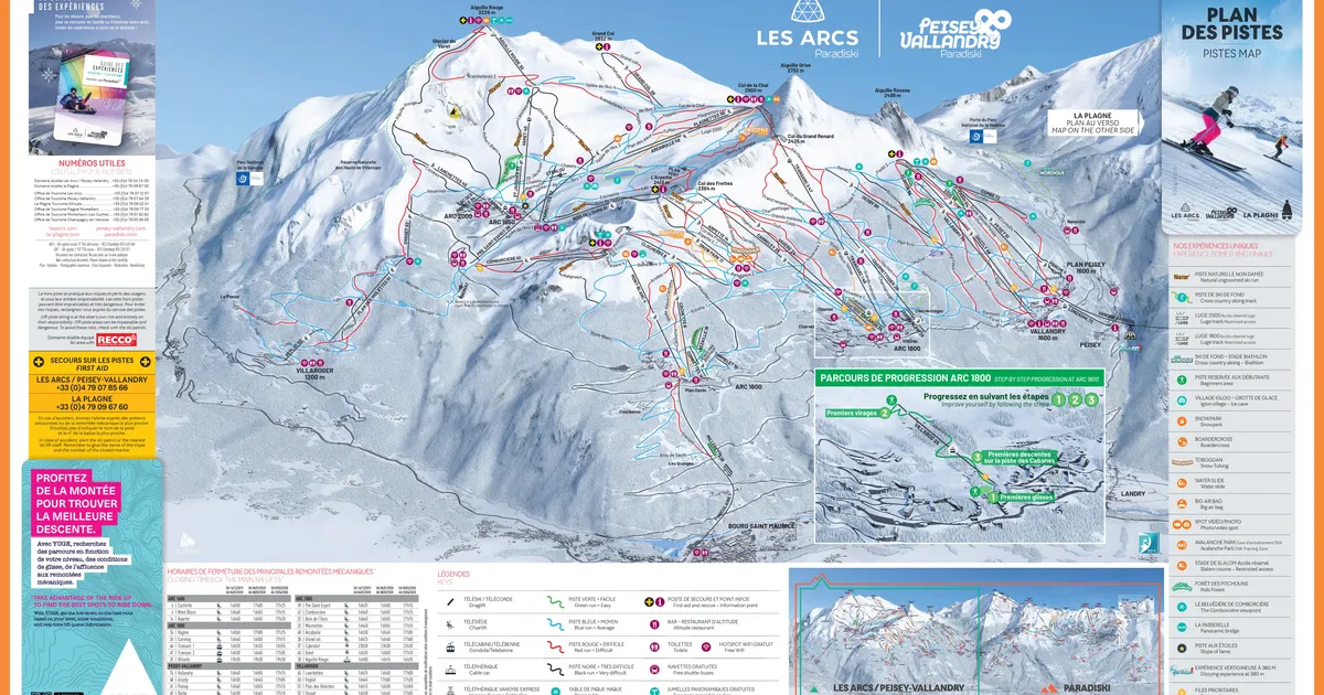 Les Arc 1800 Piste Map | Ski Maps & Resort Info | PistePro