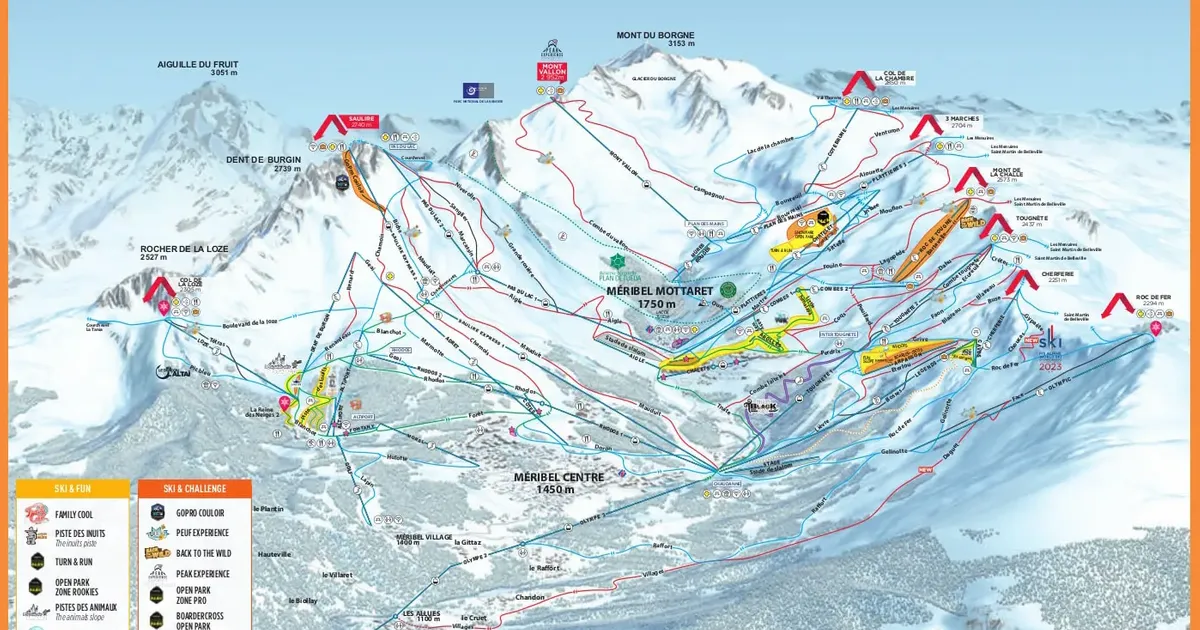 Meribel Mottaret Piste Map | Ski Maps & Resort Info | PistePro