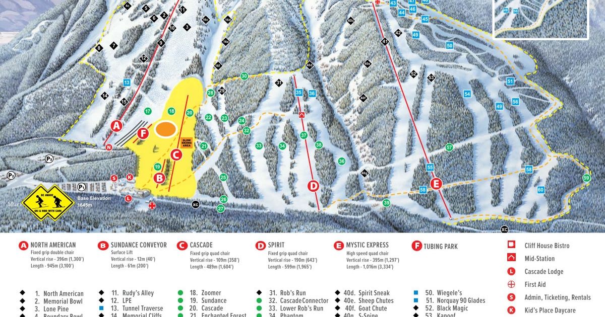 Banff Mount Norquay Piste Map | Ski Maps & Resort Info | PistePro