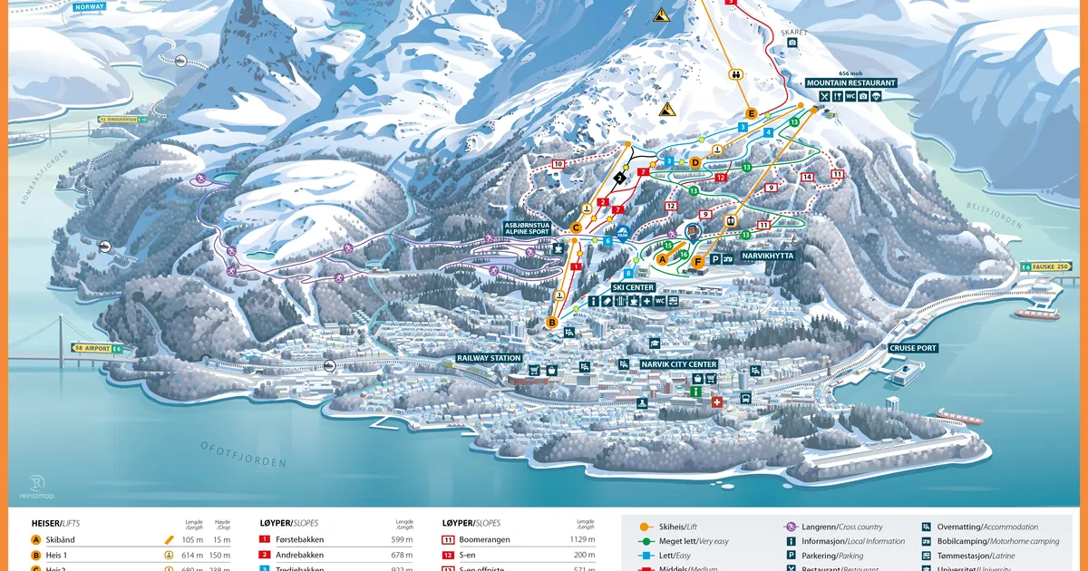 Narvik Piste Map | Ski Maps & Resort Info | PistePro
