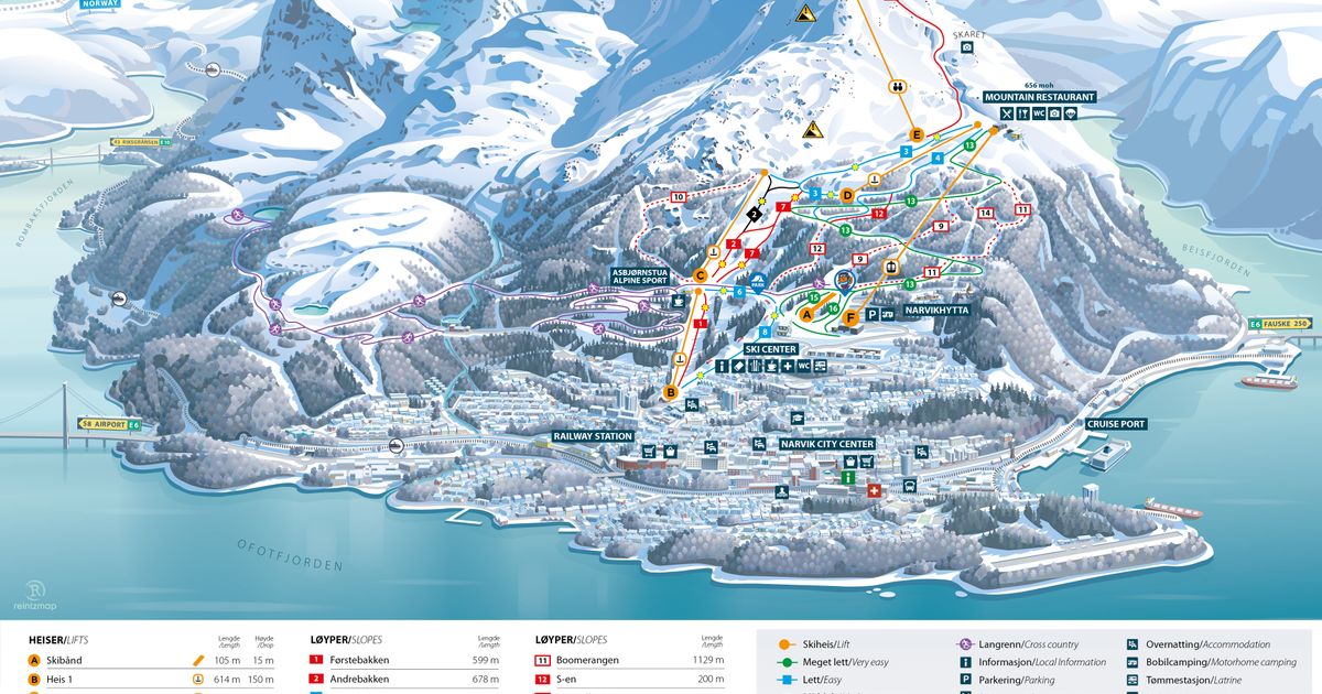 Narvik Piste Map | Ski Maps & Resort Info | PistePro