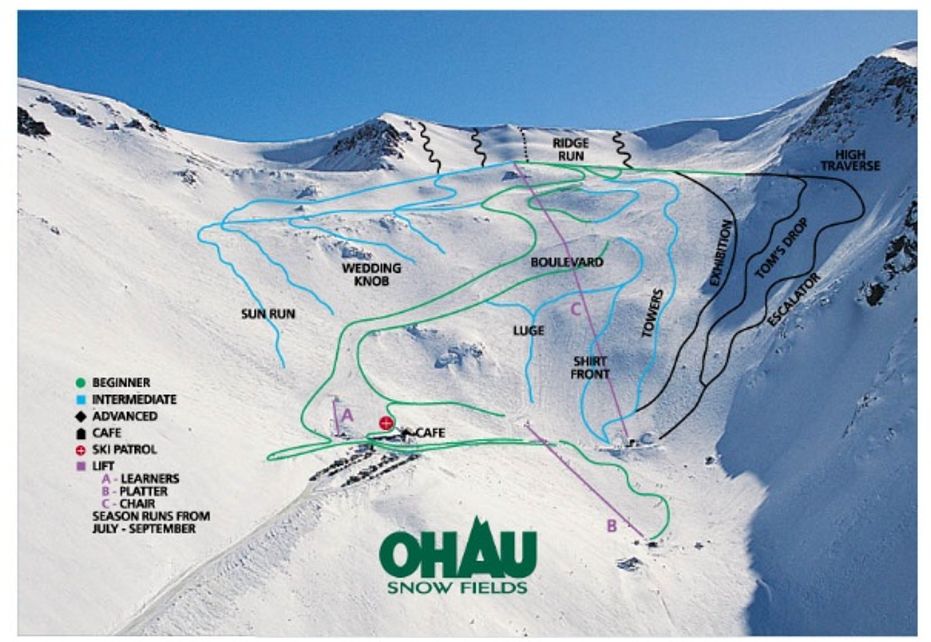 Ohau Piste Map | Ski Maps & Resort Info | PistePro