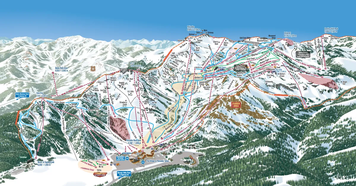 Alpine Meadows Ski Map | Resort Info & Videos | PistePro