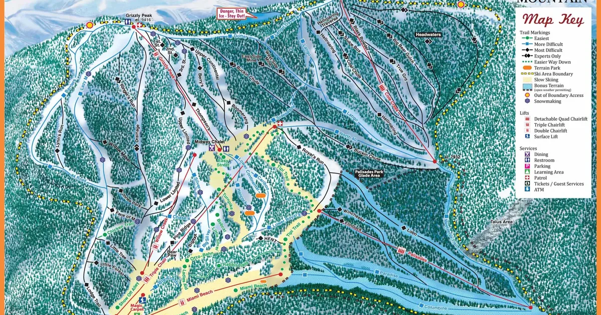 Red Lodge Mountain Ski Map | Resort Info & Videos | PistePro