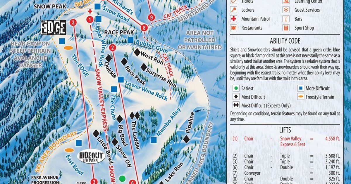 Snow Valley Ski Map | Resort Info & Videos | PistePro