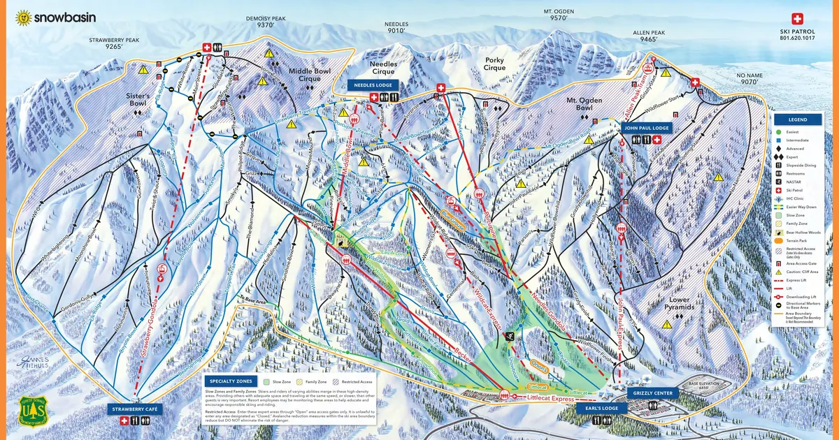 Snowbasin Ski Map | Resort Info & Videos | PistePro