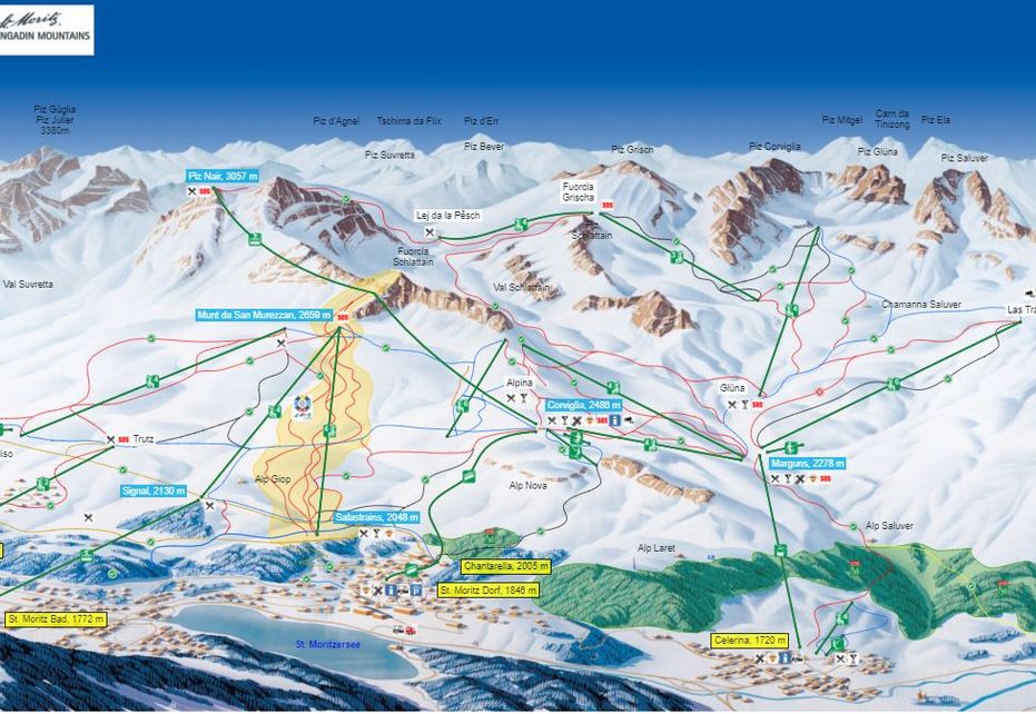 Celerina Piste Map | Ski Maps & Resort Info | PistePro