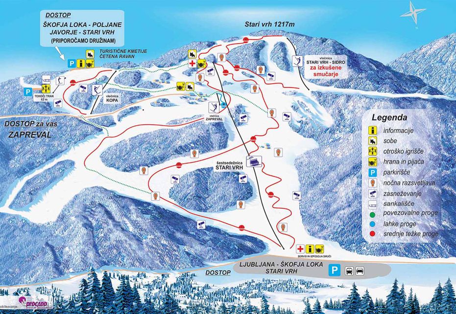 Stari VRH nad Skofja Loka Piste Map | Ski Maps & Resort Info | PistePro