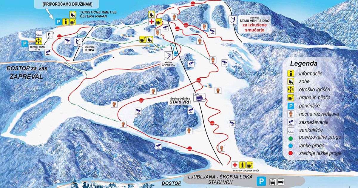 Stari VRH nad Skofja Loka Piste Map | Ski Maps & Resort Info | PistePro