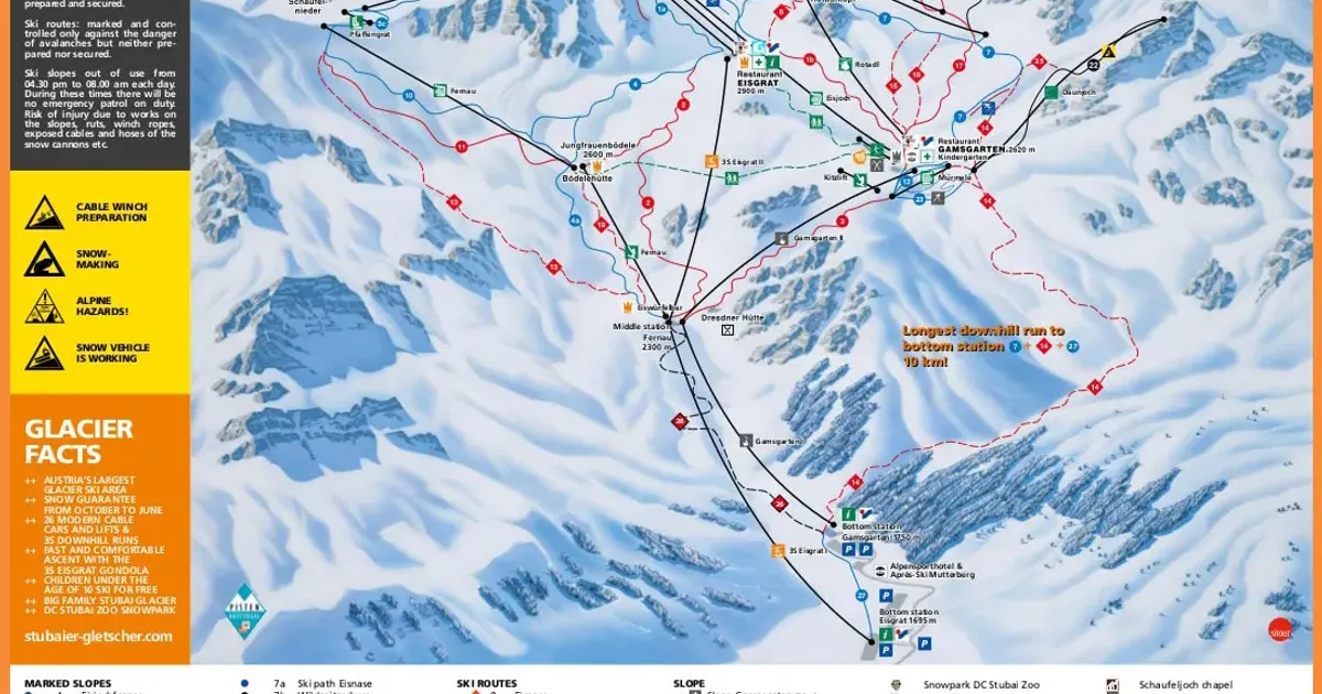Stubaier Glacier Piste Map | Ski Maps & Resort Info | PistePro