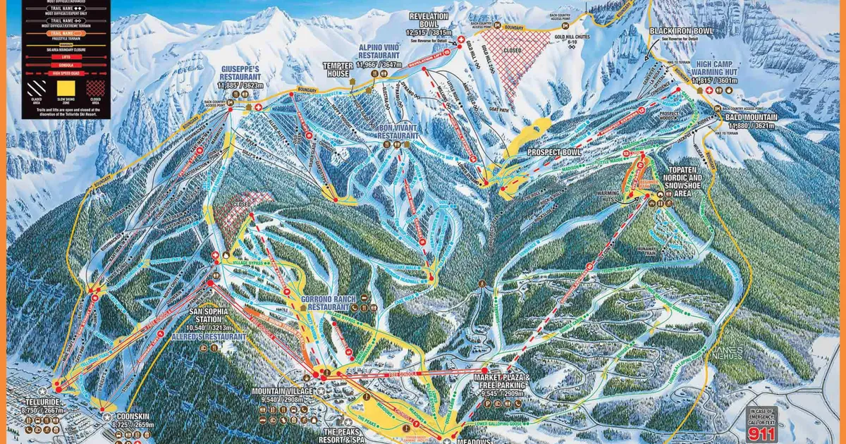 Telluride Ski Map | Resort Info & Videos | PistePro