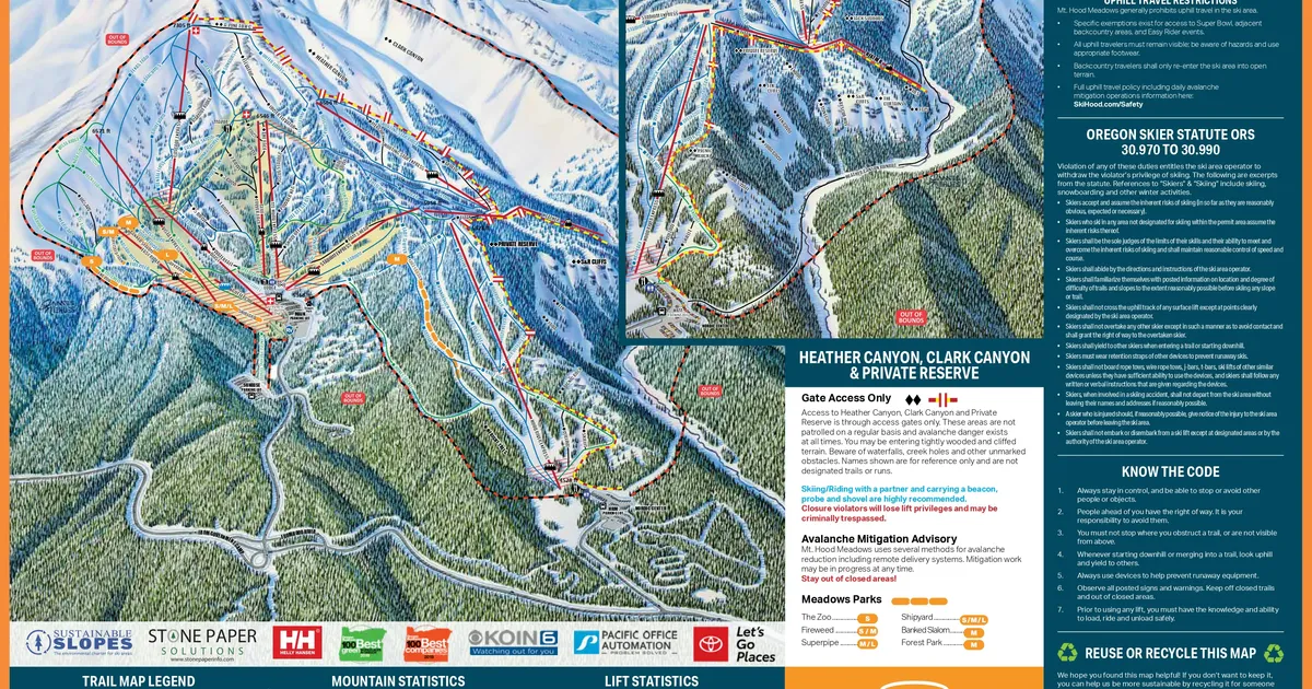 Mount Hood Meadows Ski Map | Resort Info & Videos | PistePro
