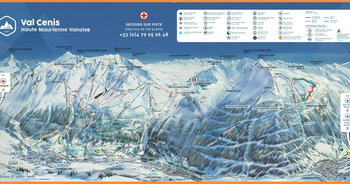 Val Cenis Piste Map | Ski Maps & Resort Info | PistePro