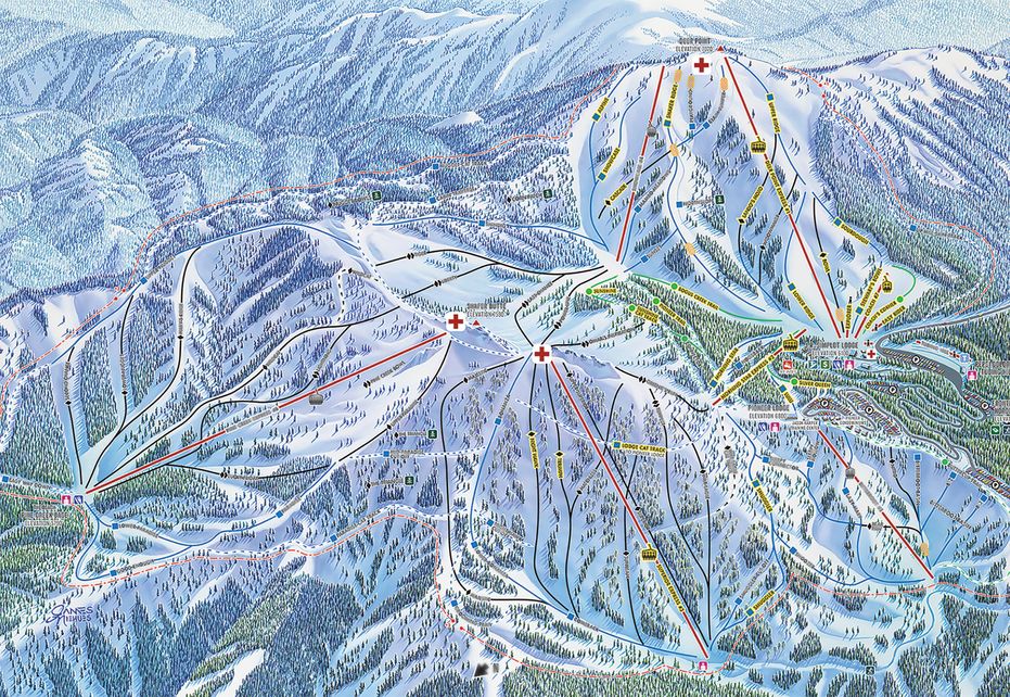 Bogus Basin Ski Map | Resort Info & Videos | PistePro
