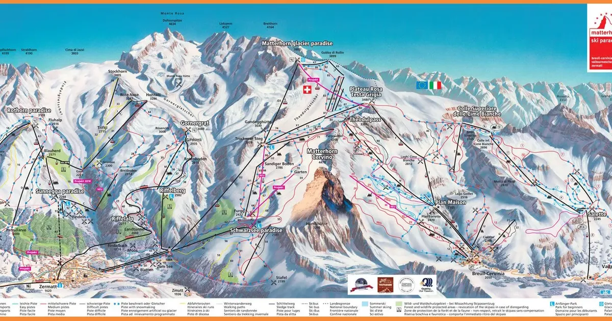 Zermatt Piste Map | Ski Maps & Resort Info | PistePro