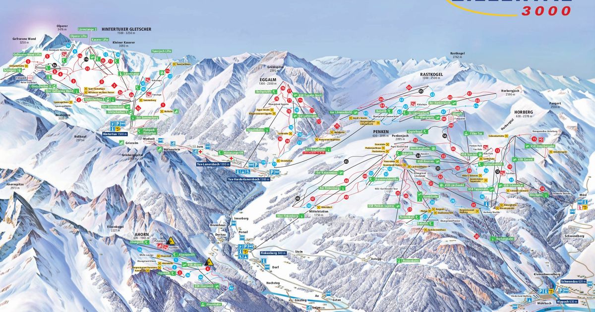 Finkenberg Piste Map | Ski Maps & Resort Info | PistePro