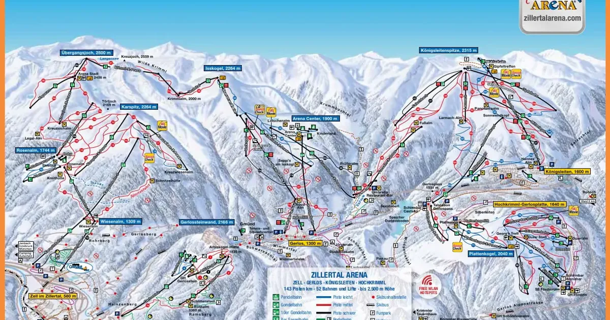 Gerlos Piste Map | Ski Maps & Resort Info | PistePro