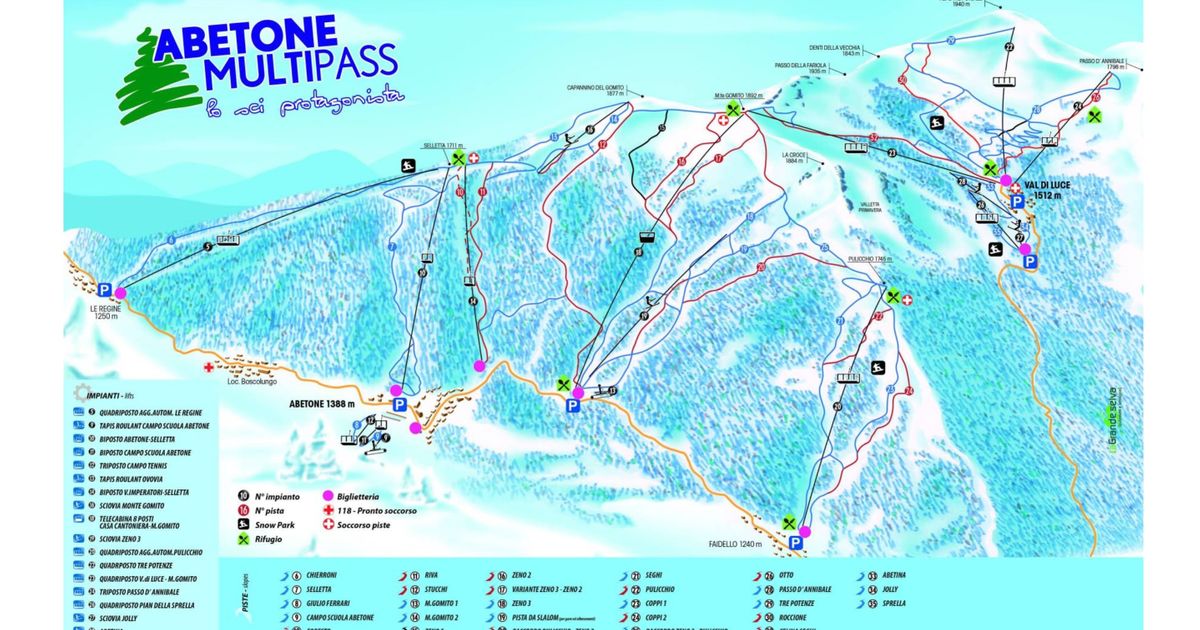 Abetone Piste Map | Ski Maps & Resort Info | PistePro