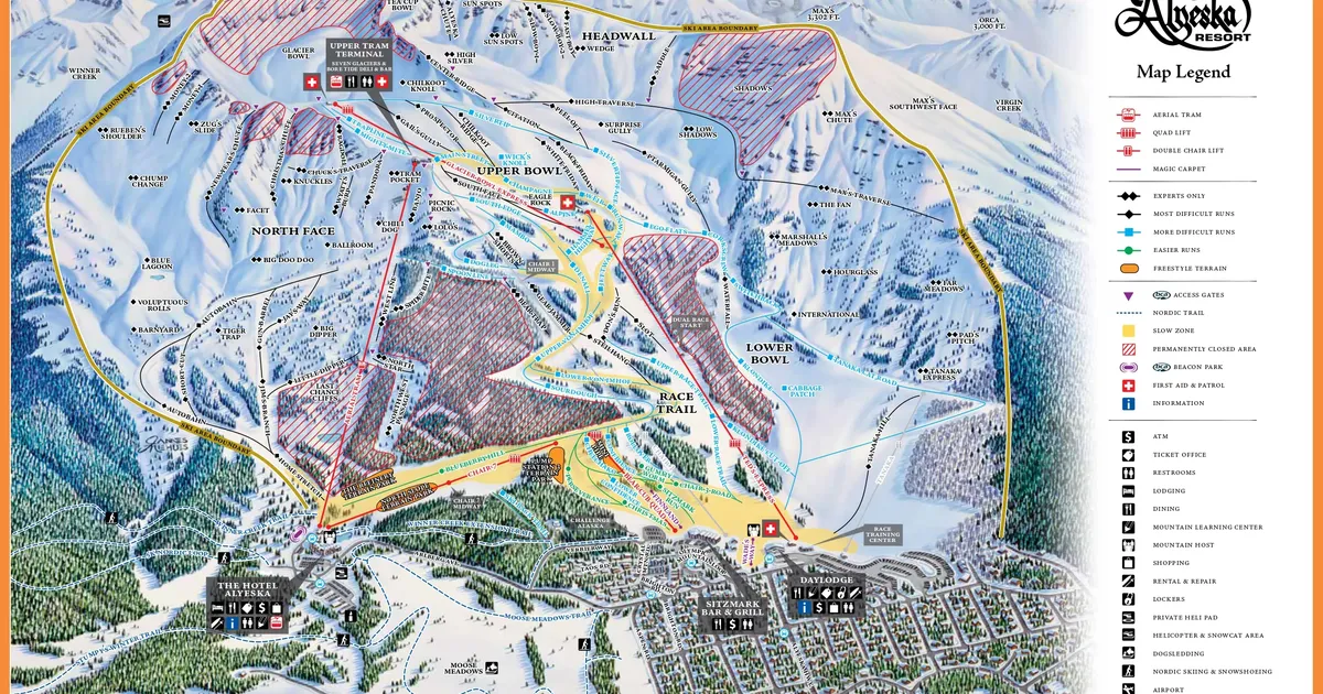 Alyeska Resort Ski Map | Resort Info & Videos | PistePro