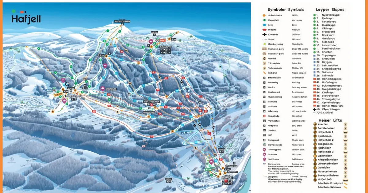 Hafjell Piste Map | Ski Maps & Resort Info | PistePro