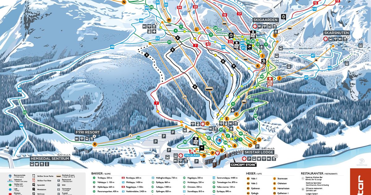 Hemsedal Piste Map | Ski Maps & Resort Info | PistePro