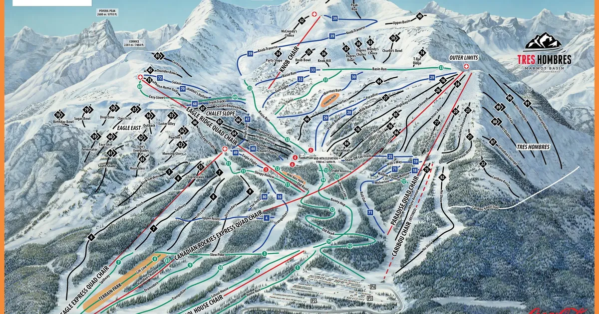 Marmot Basin Ski Map | Resort Info & Videos | PistePro