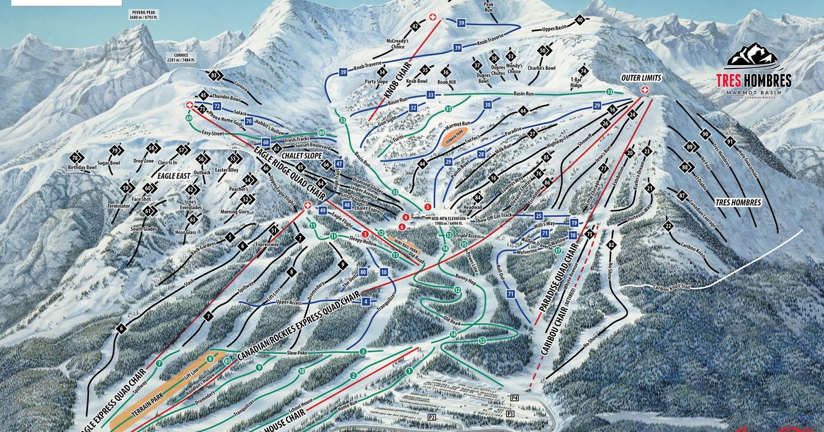 Marmot Basin Ski Map | Resort Info & Videos | PistePro