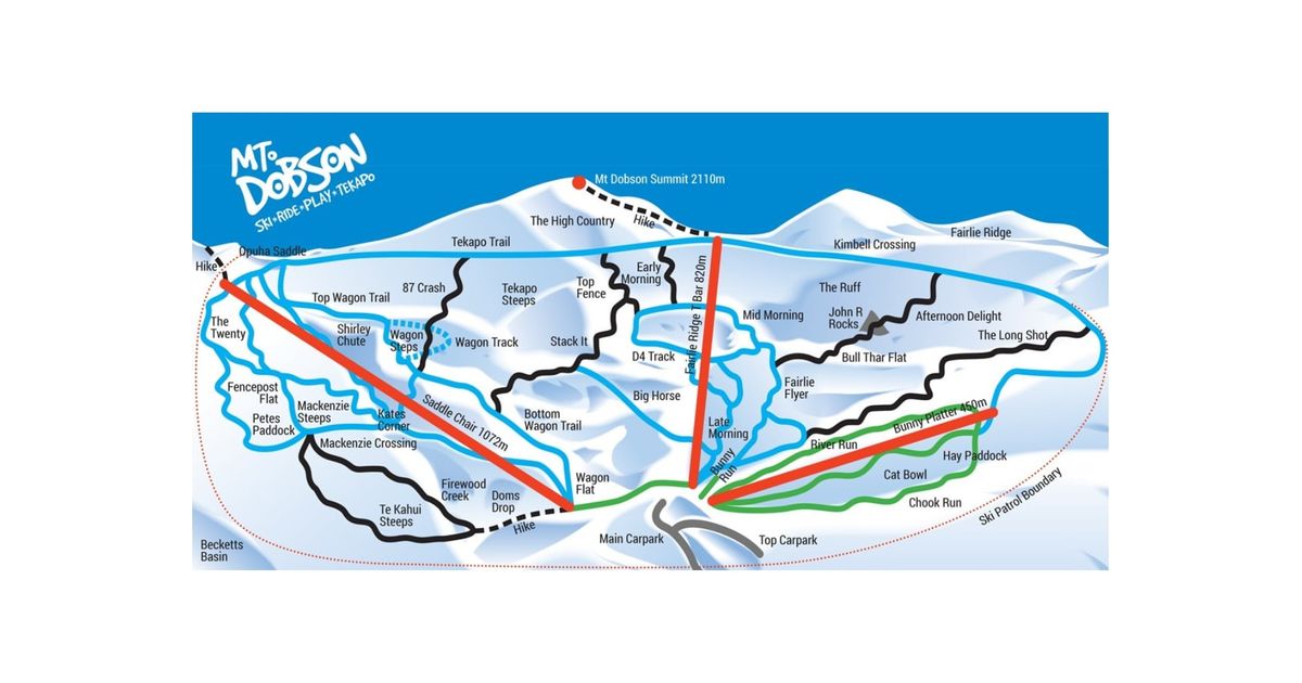 Mt Dobson Piste Map | Ski Maps & Resort Info | PistePro